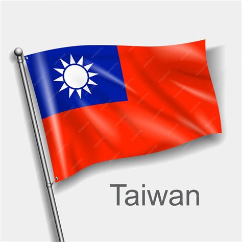 Premium Vector The National Flag Of Taiwan In Asia