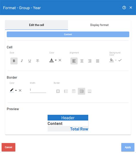 Formatting Columns And Groups