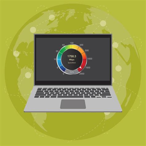 Laptop Icon With Internet Connection Speed Test On The Screen Internet
