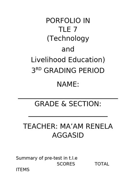 3rd Grading Period Tle Portfolio1 Pdf