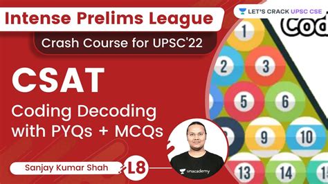 L Coding Decoding With PYQs MCQs Part CSAT IPL UPSC Series Sanjay Kumar Shah
