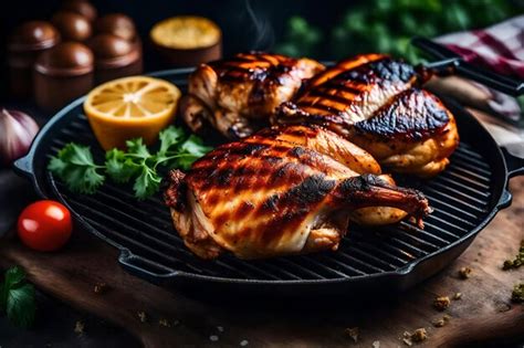 Premium Photo A Closeup Shot Of A Perfectly Grilled Bbq Chicken Thigh