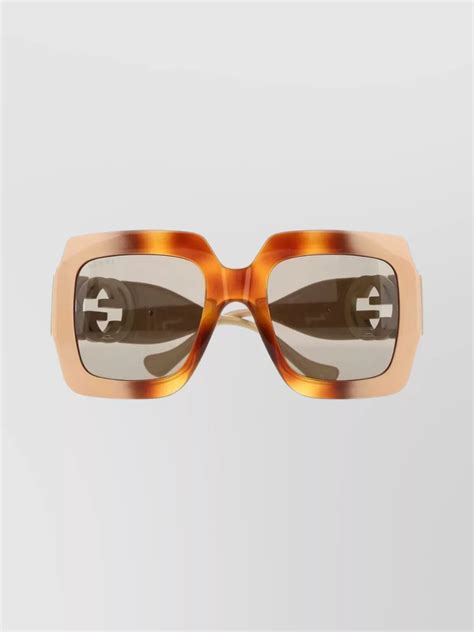 Gucci Square Frame Acetate Sunglasses With Tinted Lenses In Neutral Modesens