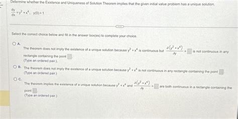 solved determine whether the existence and uniqueness of