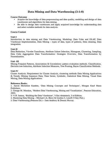 Data Mining And Data Warehousing Pdf