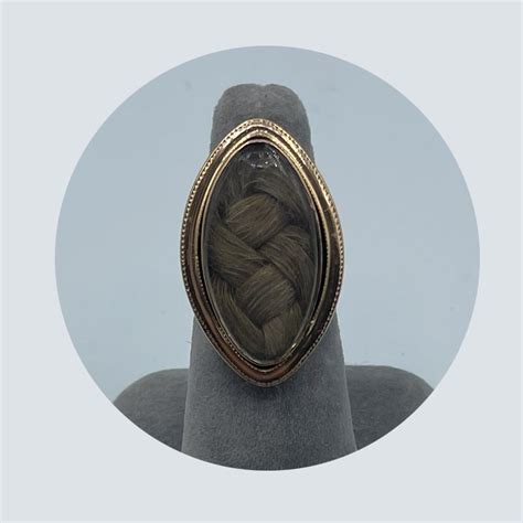 Georgian And Victorian Oval Pointed Ring With Braided Pattern
