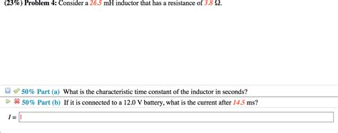Solved Consider A 26 5 Mh Inductor That Has A Resistance Of