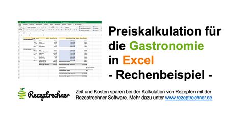 Preiskalkulation Für Die Gastronomie In Excel