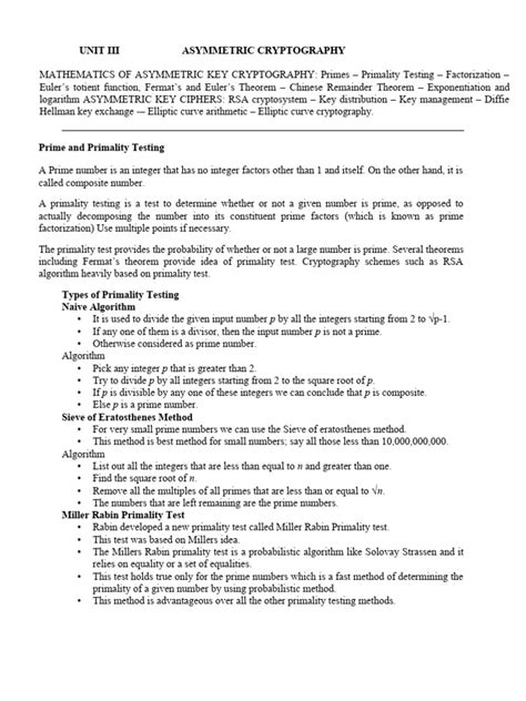 Ccs Unit Iii Notes Pdf Prime Number Factorization Ccs Unit Iii Notes Pdf Prime Number Factorization