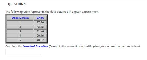 solved question 1 the following table represents the data