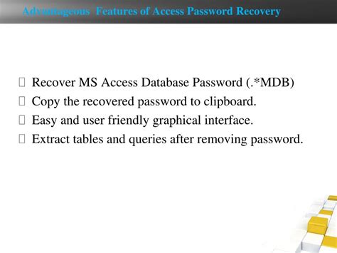 Ppt Mdb Password Recovery Tool Easily Recover Lost Mdb Password