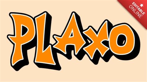 Plaxo Funny Orange Graffiti Font Text Effect Generator