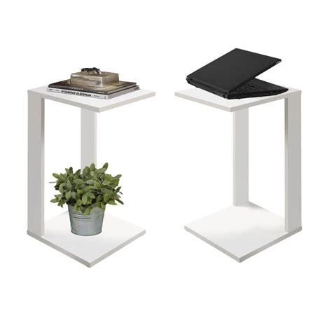 Duo Mesinhas Cabeceira Retangular Clássica Decor Sala Branca Submarino