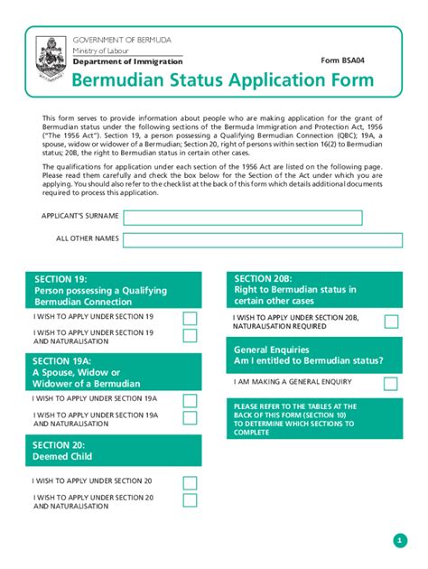 Fillable Online Bermudian Status Application Form Fax Email Print