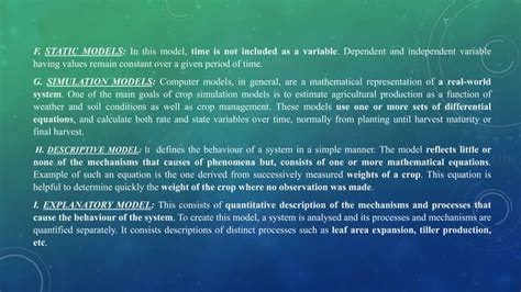 Crop Simulation Models And Their Applications In Crop Production Pptx