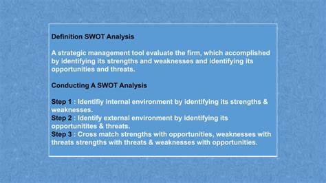 Swot Analysis Formulation Pptx Business Administration Business