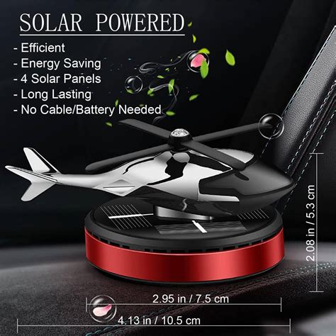 Car Air Freshener Helicopter Solar Energy Rotating Aromatherapy
