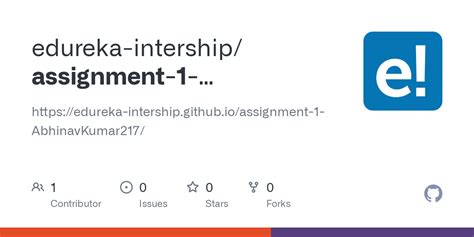 Github Edureka Intershipassignment 1 Abhinavkumar217 Edureka