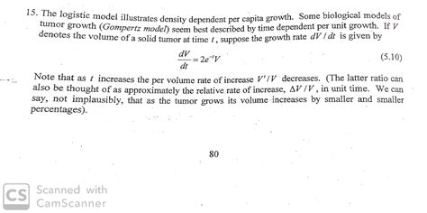 Solved 15 The Logistic Model Illustrates Density Dependent