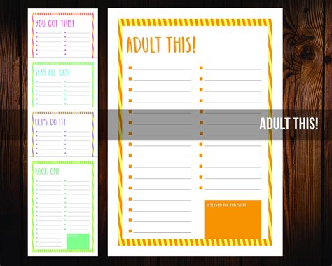 Adult This To Do List Bundle Etsy
