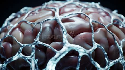 Unique Close-up of a Brain Structure Showcasing Intricate Details of Neural Connections and ...