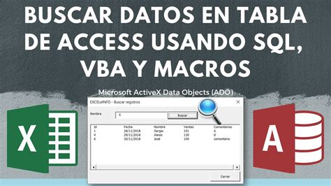 Buscar Registros En Tabla De Access Desde Excel Usando SQL Query VBA Y