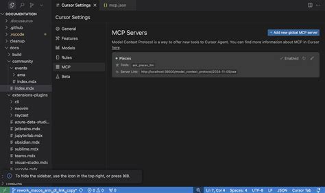 Integrate Pieces Model Context Protocol Mcp With Cursor