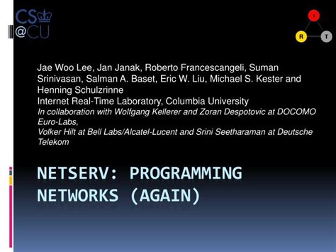 Ppt Netserv Programming Networks Again Powerpoint Presentation