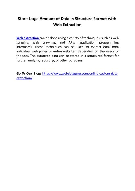 ppt store large amount of data in structure format with web
