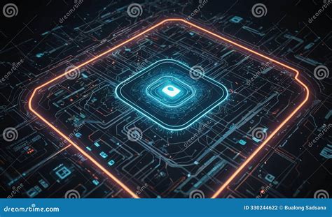 Digital Complex Network Interconnected Lines And Dots In Shades Blue And Black Creating Sense