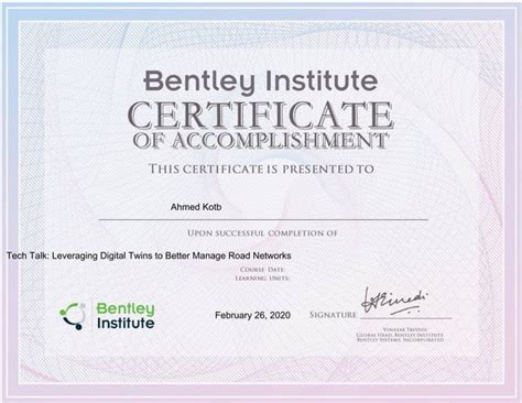 Certificate Of Completiontech Talk Leveraging Digital Twins To Better Manage Road Networks
