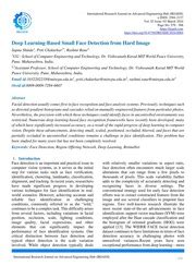 Deep Learning Based Small Face Detection From Hard Image International Research Journal On
