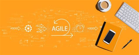 Agile Concept With Computer Keyboard And Office Items Stock