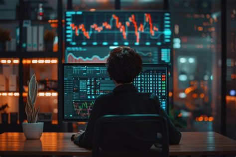 Young Analyst Analyzing Financial Charts On Computer Monitor At Office