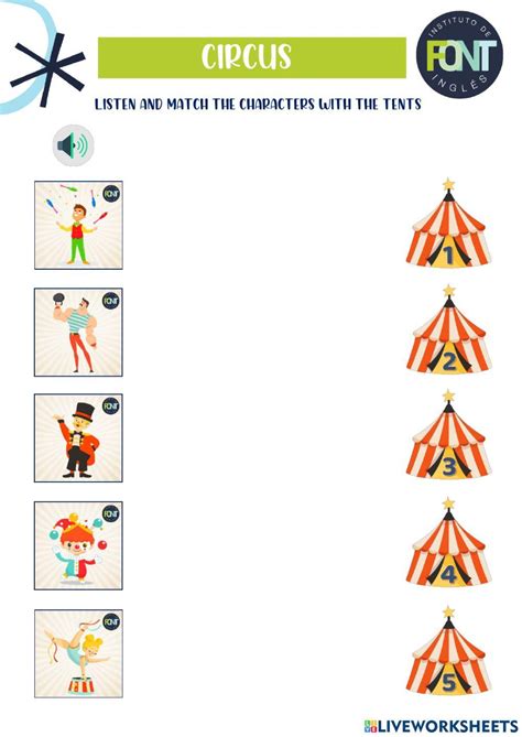 Circus Free Interactive Worksheets 2047400
