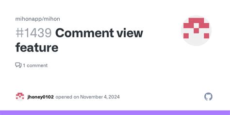 Comment View Feature · Issue 1439 · Mihonappmihon · Github