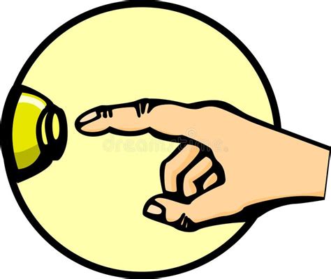 Vektorillustration Av En Dörrklocka Och En Hand Vektor Illustrationer