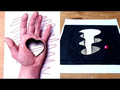 How To Draw A 3d Hand Optical Illusion