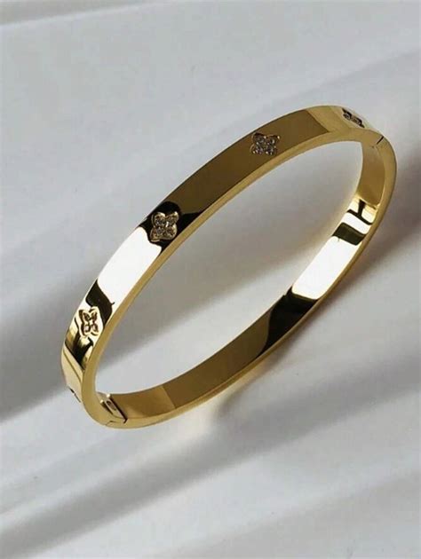 Waterproof Luxury Colorful Cubic Zirconia Bangles Stainless Steel Open