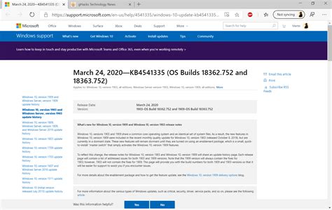 kb4541335 for windows 10 1903 and 1909 released ghacks tech news
