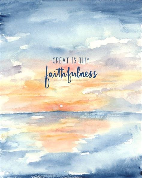 Great Is Thy Faithfulness Sunset On The Beach Print Bible Verse