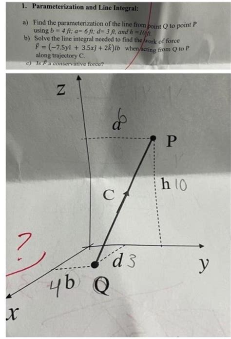 Solved 1 Parameterization And Line Integral A Find The