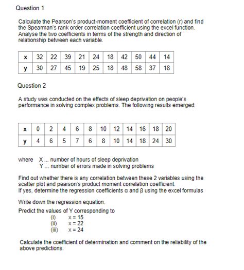 Solved Question 1 Calculate The Pearsons Product Moment