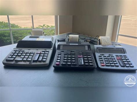 Lot Of 3 Electronic Adding Machines Eugene Equipment Auction