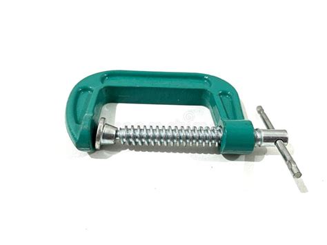 G Clamp With Green Color Isolated On White Background Stock Image