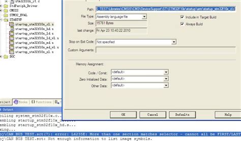 Error L6235e More Than One Section Matches Selector And Stm328