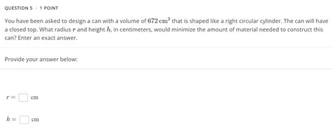 Solved QUESTION POINTYou Have Been Asked To Design A Chegg