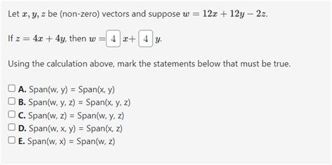 Solved Let X Y Z Be Non Zero Vectors And Suppose Chegg Com