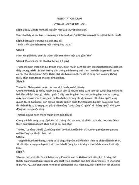 Presentation Script Pdf