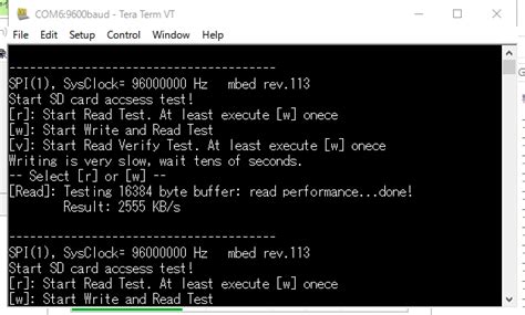 SDFileSystemDMA Test First Mbed